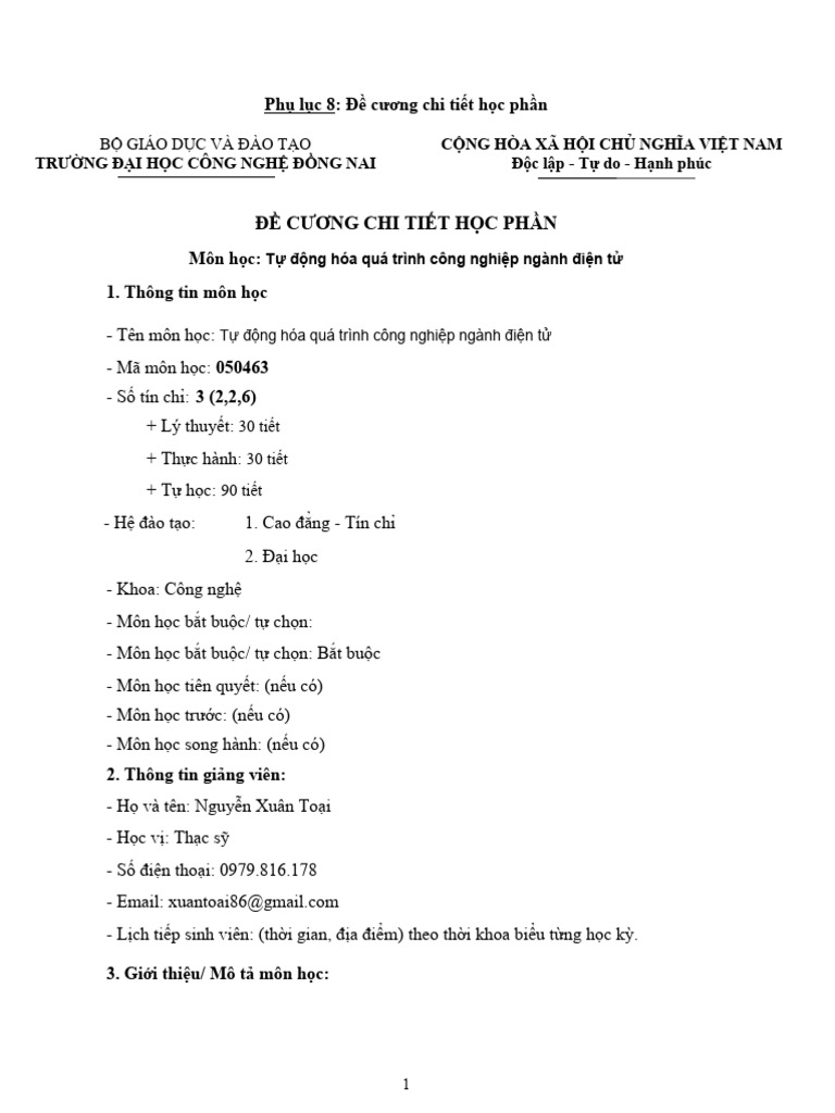 Tu Dong Hoa Qua Trinh Cong Nghe | PDF