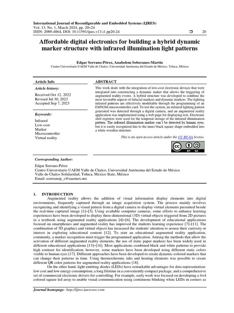 Affordable Infrared Dynamic Marker System | PDF | Light Emitting Diode ...