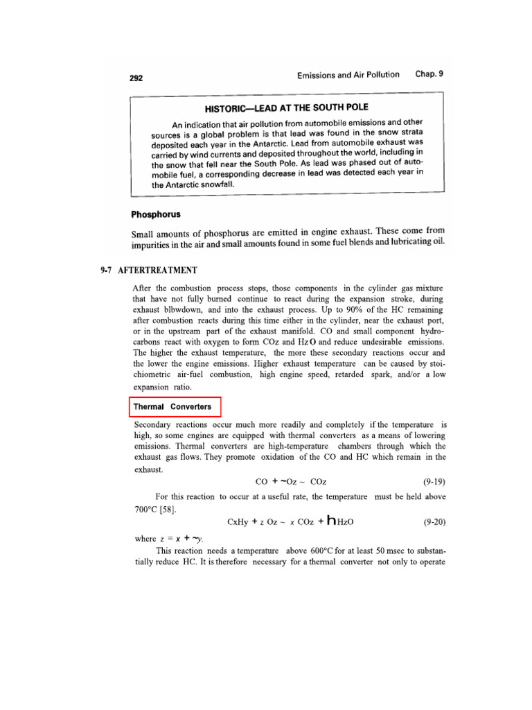 Supporting Material - 1 (Engine Emission and Control) | PDF