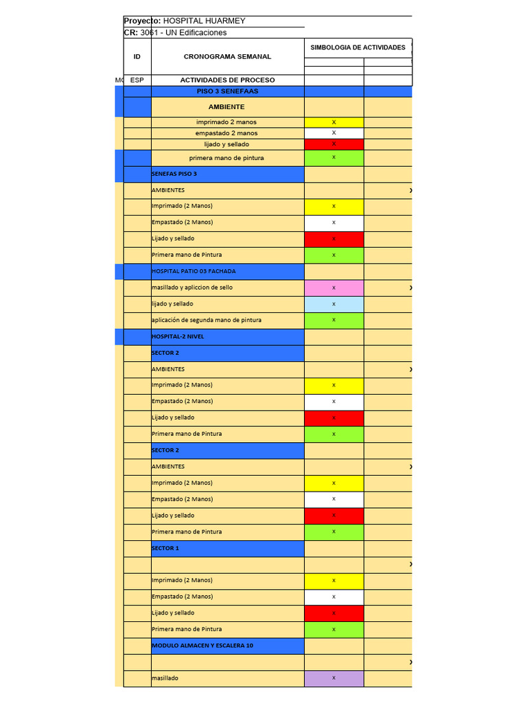 Cronograma De Pintura Descargar Gratis Pdf Materiales Sector
