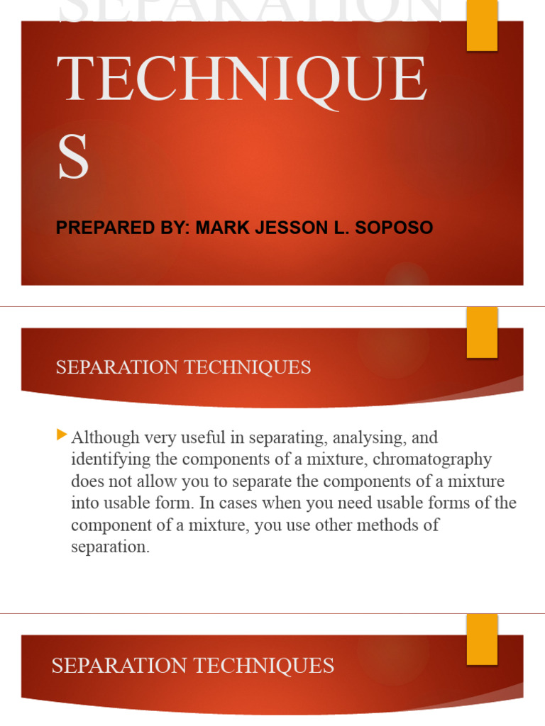 Separation Techniques | PDF | Filtration | Mixture