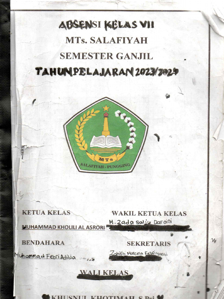 Absensi & Jurnal Kelas Vii Ganjil 2023-2024 | PDF