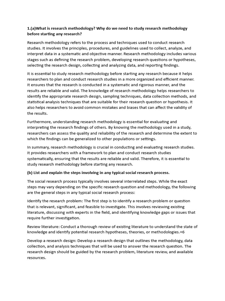 Reasearch methodology | PDF | Type I And Type Ii Errors | Methodology