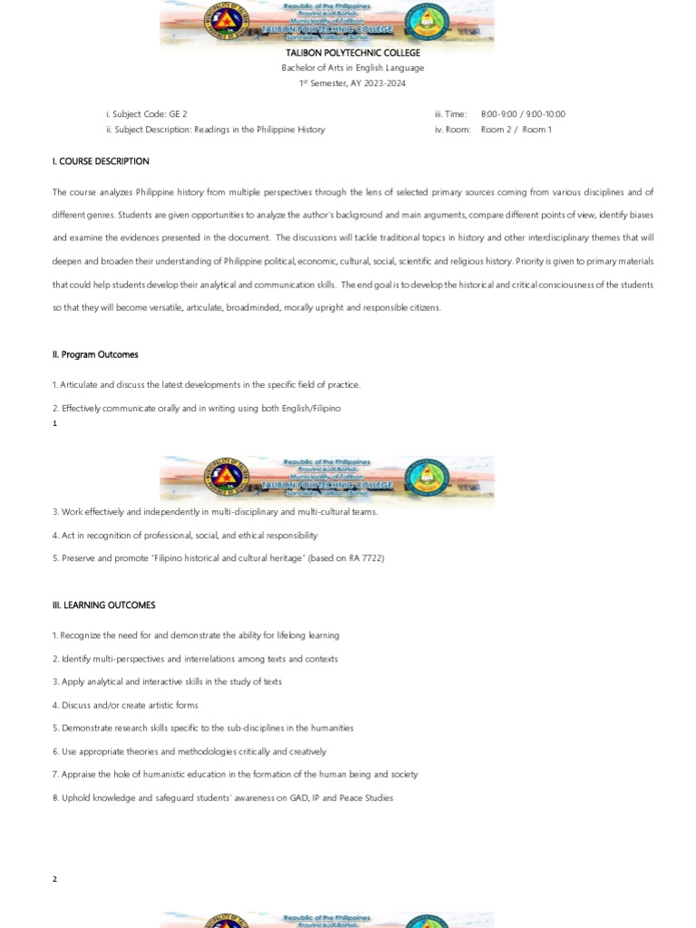 Course Guide 2023-2024 (History) BAEL 1 | PDF | Interdisciplinarity ...