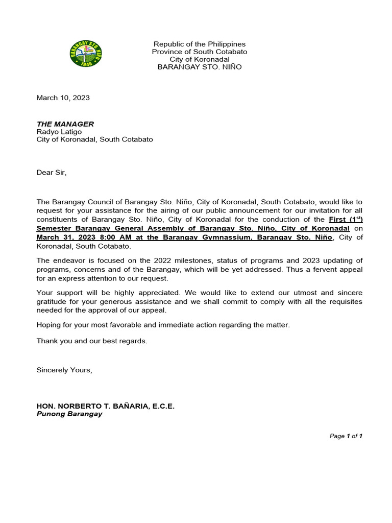 DELFIN rEQUEST Letter BGA 3 10 23 | PDF