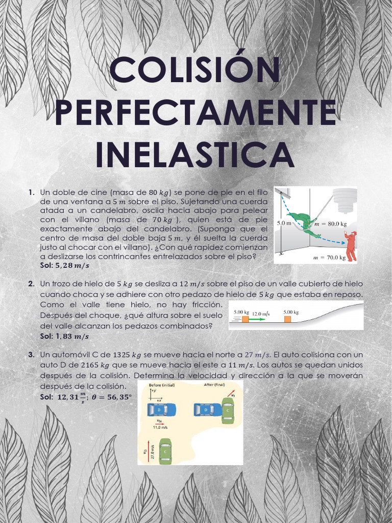 COLISIÓN PERFECTAMENTE INELASTICA | PDF