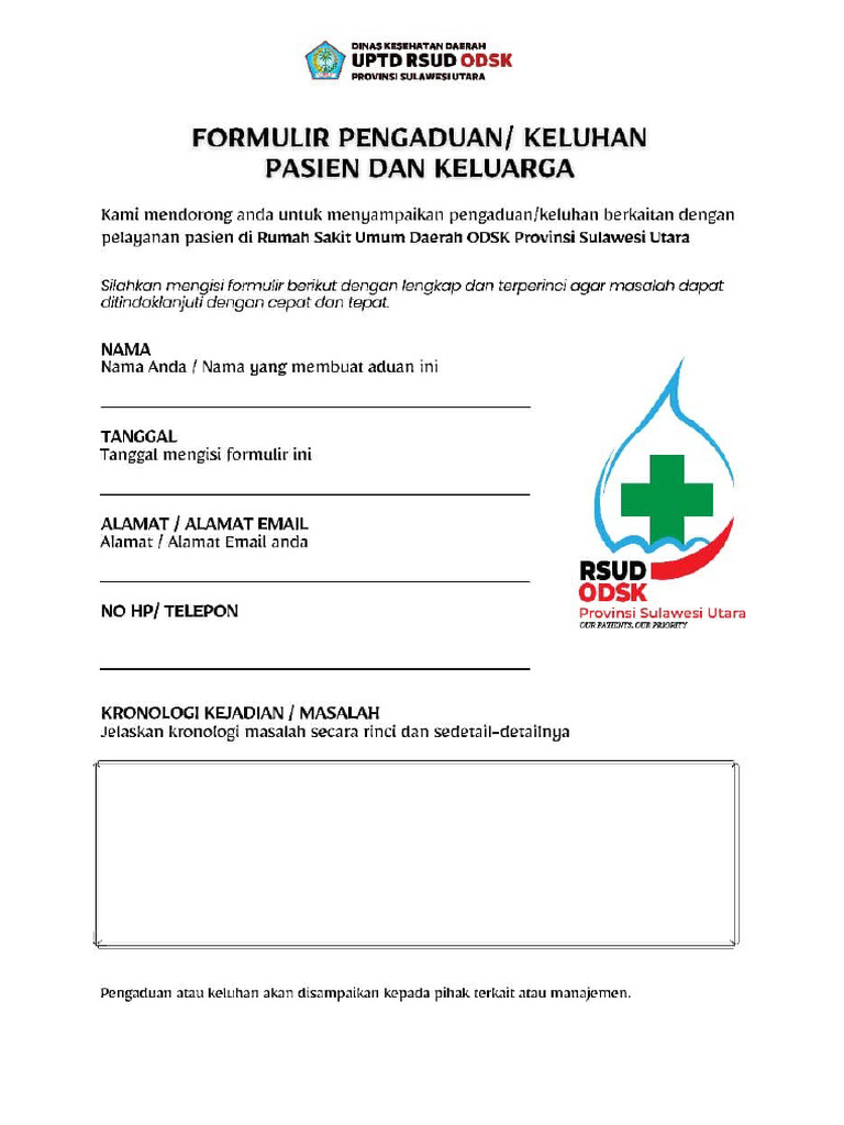 Form Pengaduan Keluahan | PDF