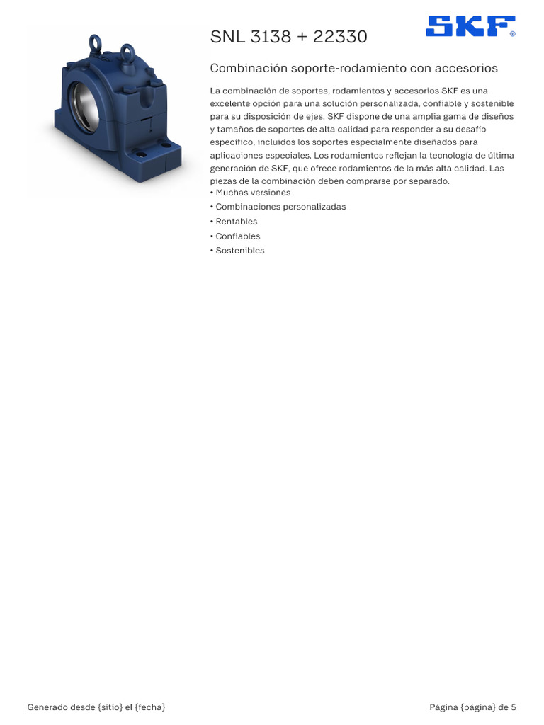 SKF SNL 3138 + 22330 Specification | PDF | Red mundial | Internet y web