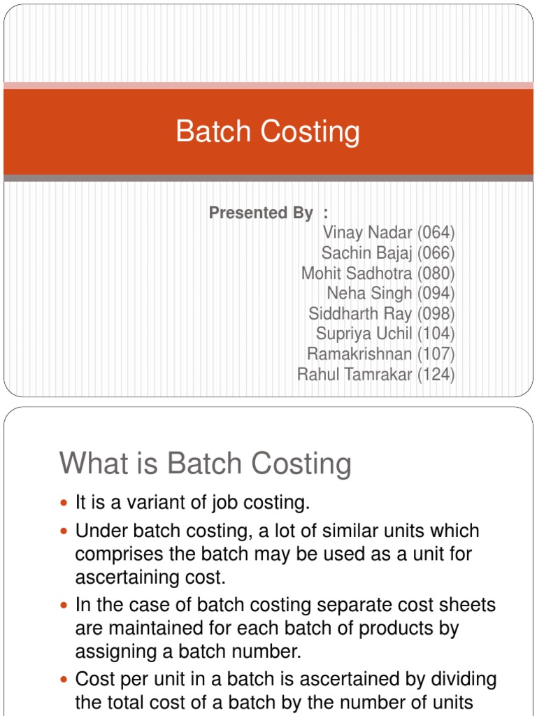 Batch Costing | PDF | Business | Economies