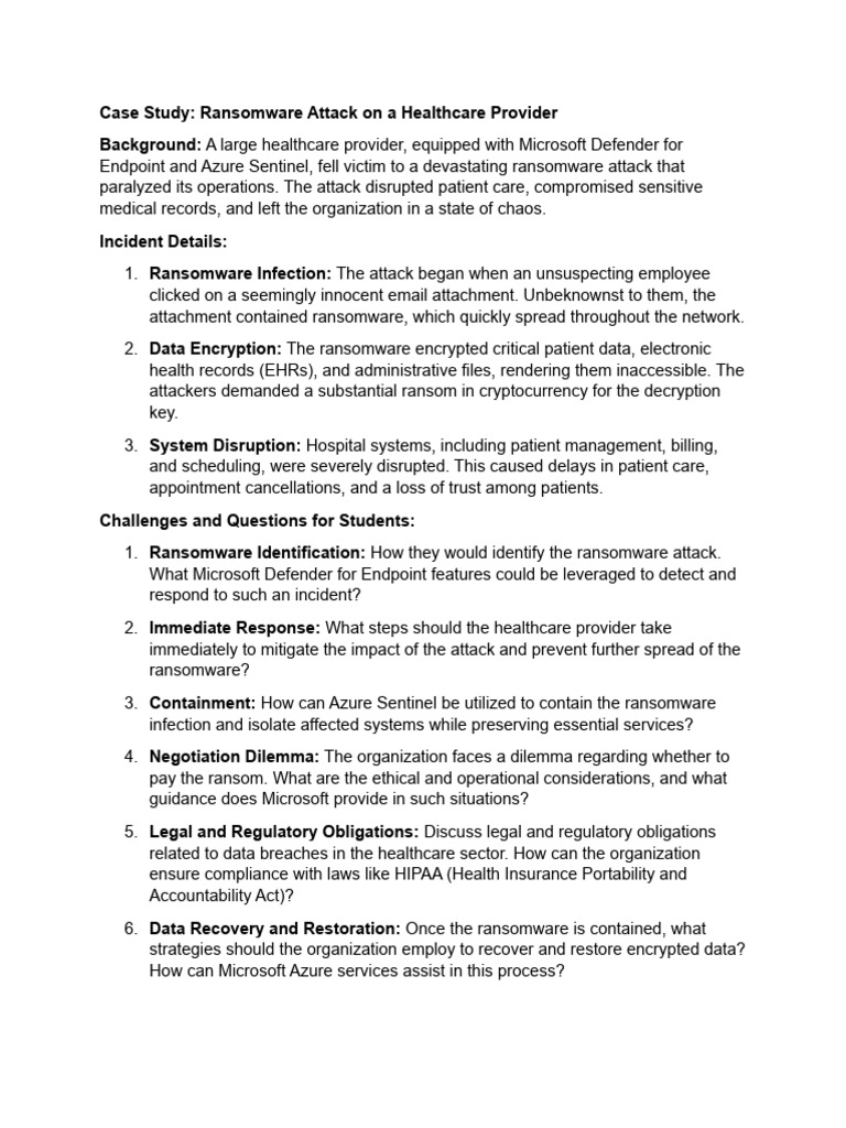 Case Study | PDF | Ransomware | Health Economics