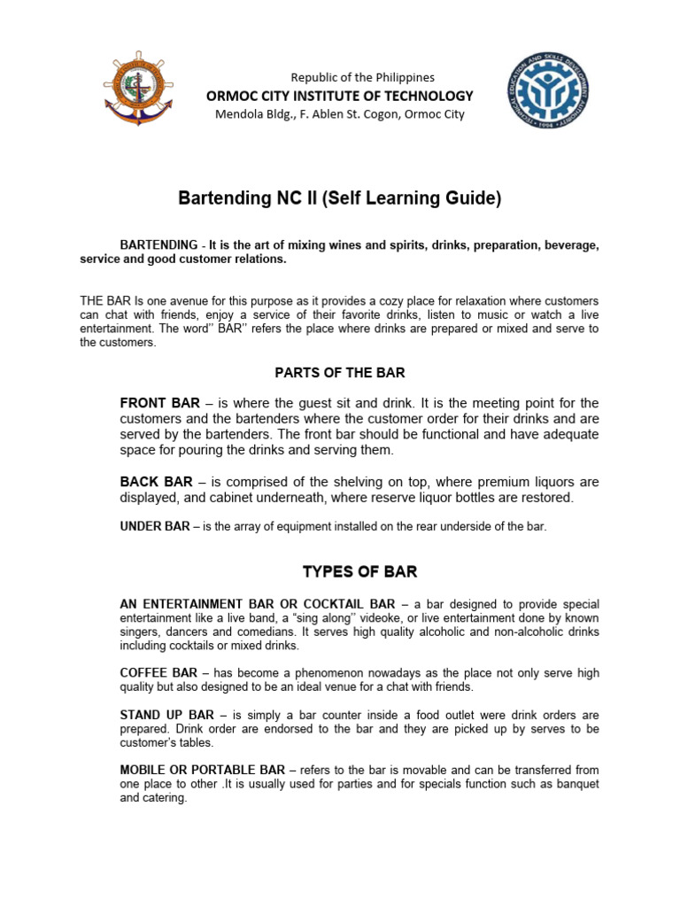 Bartending-Self-Learning-Guide (2) | PDF | Beer | Drink