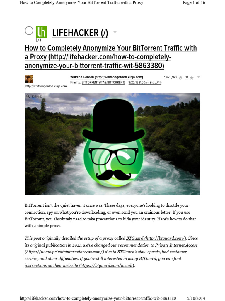 How To Completely Anonymize Your BitTorrent Traffic With A Proxy | PDF ...