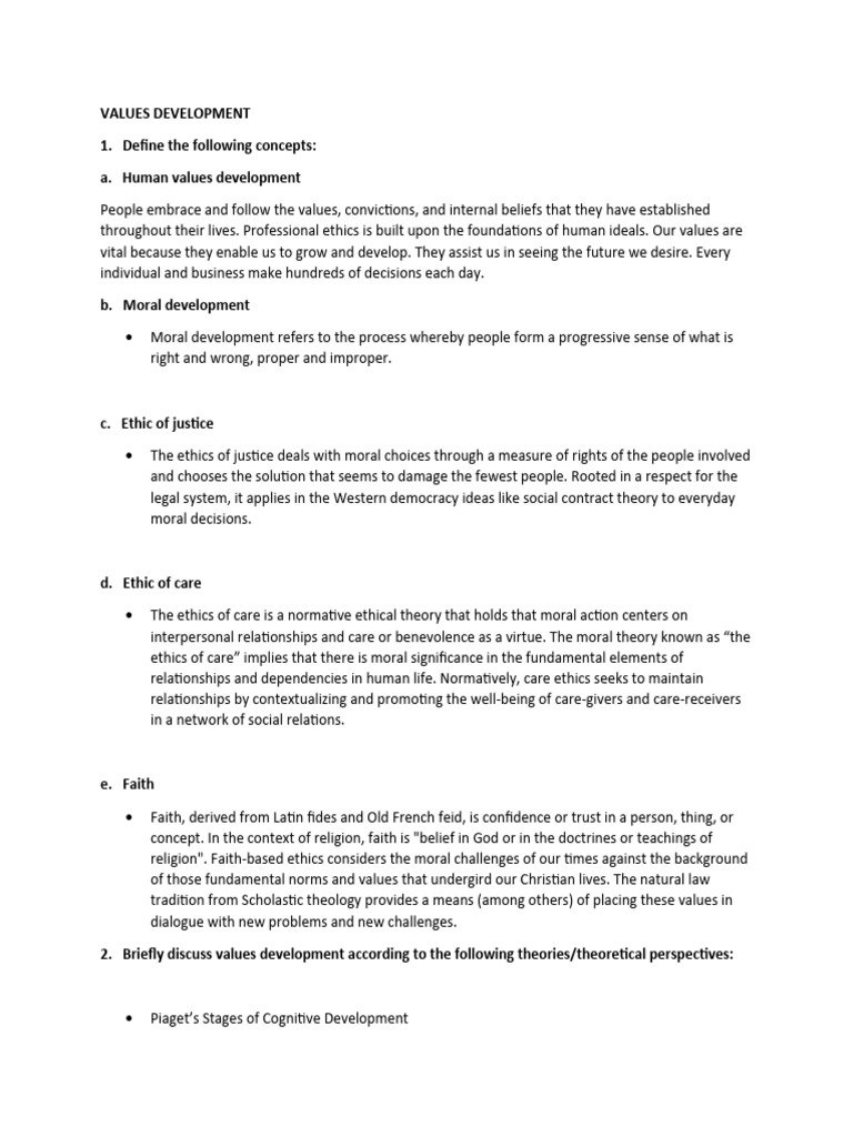 Values Development | PDF