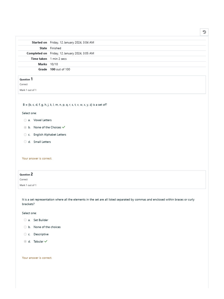 Midterm Quiz 1_ Attempt review | PDF | Bracket | Mathematical Logic