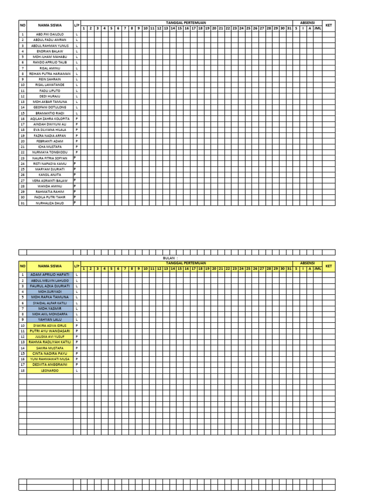 Absen Mapel | PDF