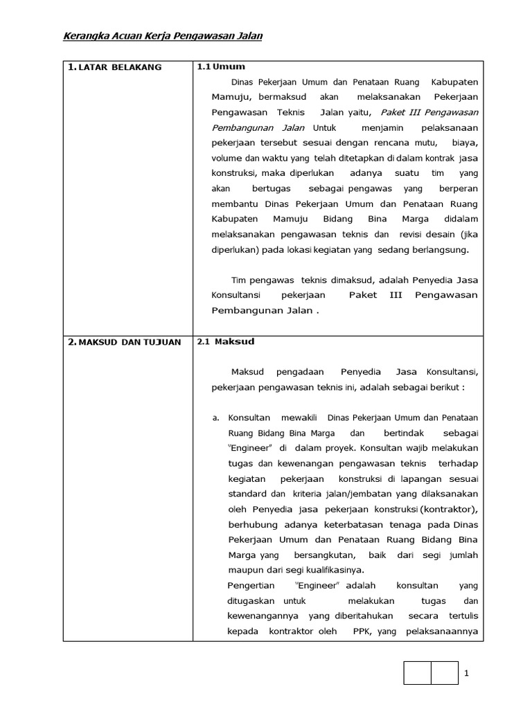 KAK Paket III Pengawasan Pembangunan Jalan | PDF | Komputer | Teknologi & Rekayasa