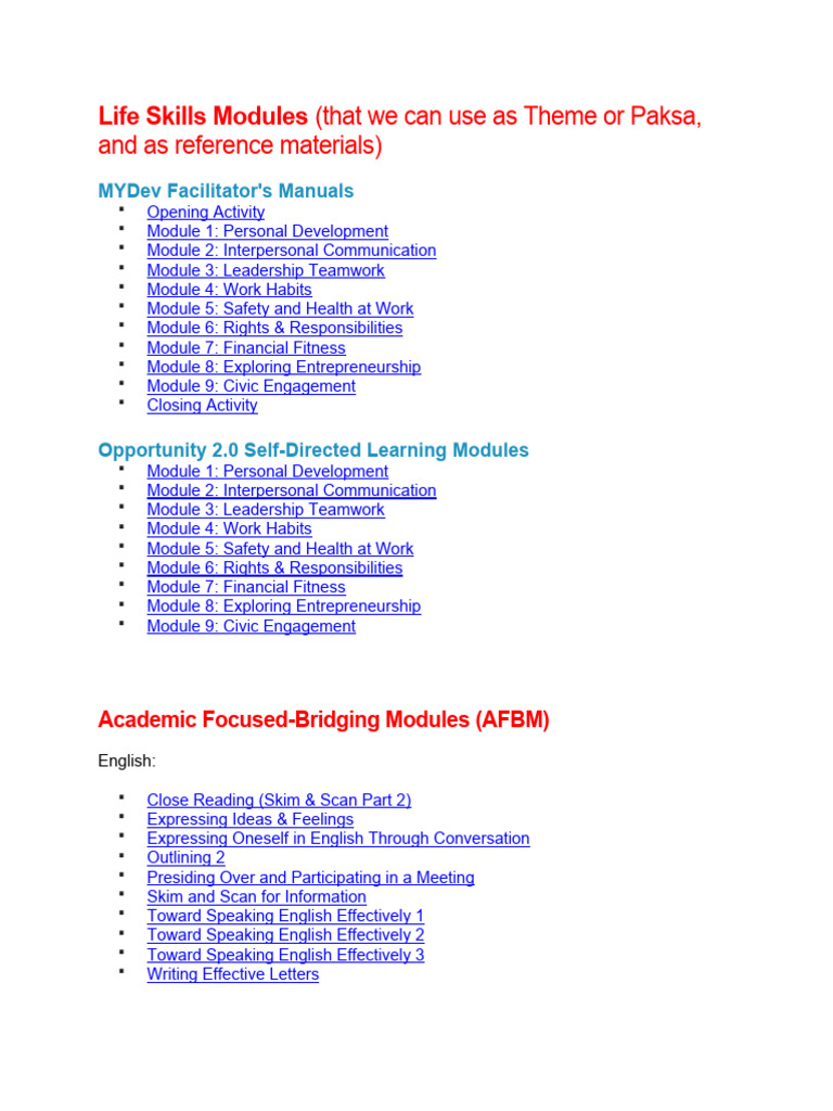 Life-Skills-Modules | PDF | Chemistry | Molecules