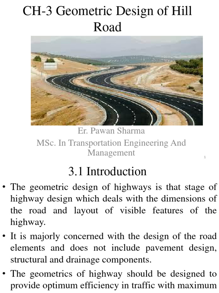 CH-3 Geometric Design of Highways | PDF | Road | Traffic