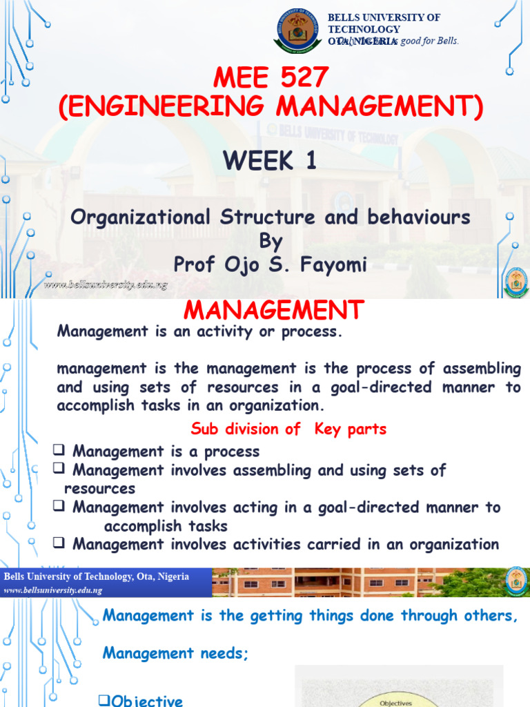 Engineering Management Overview at Bells | PDF | Engineering ...