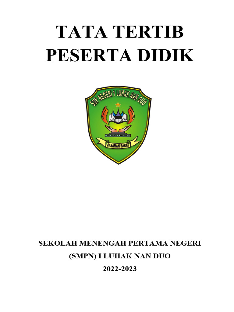 Tata Tertib Peserta Didik | PDF