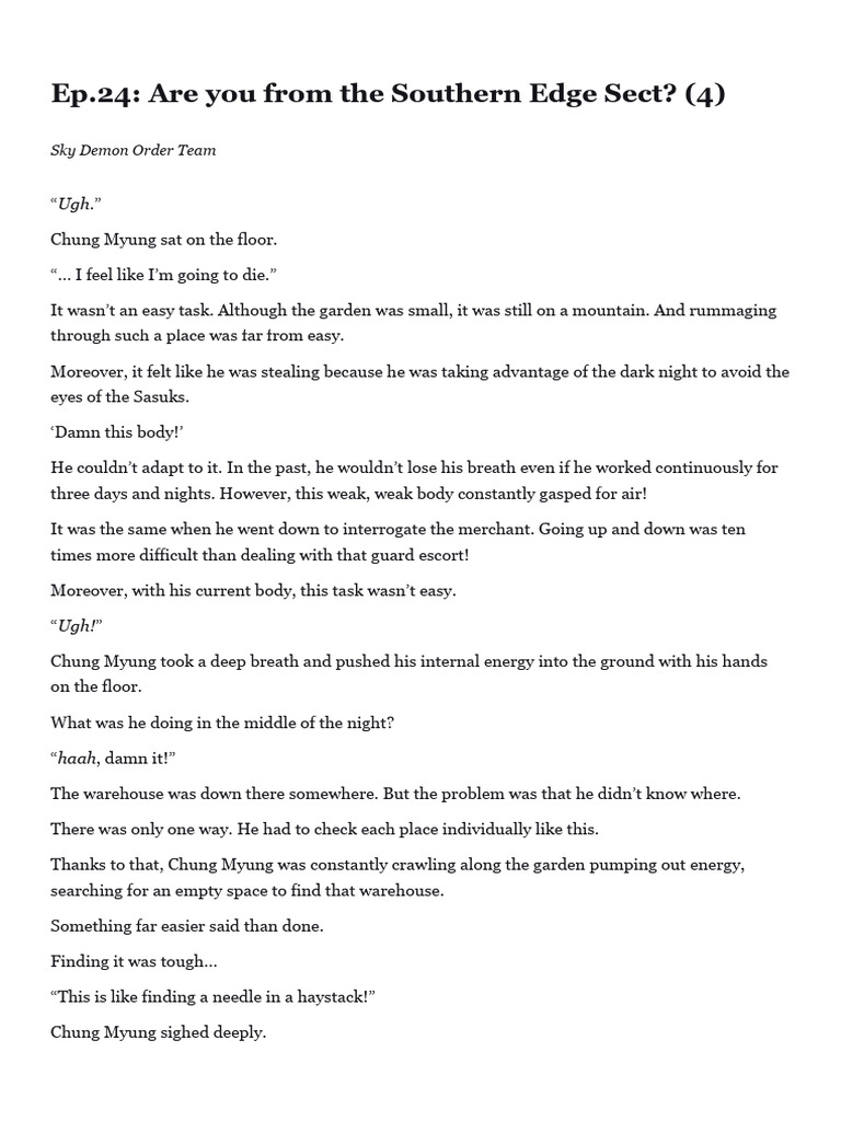 Chapter 0024 - Are You From The Southern Edge Sect | PDF