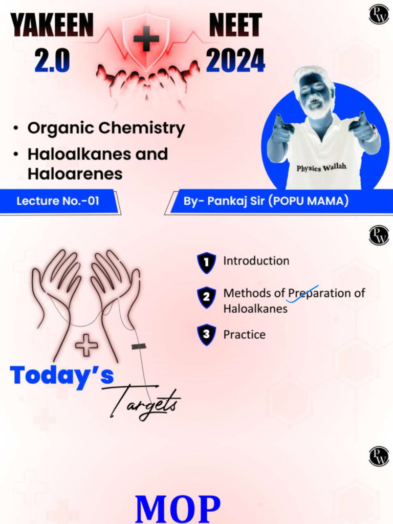 Haloalkanes and Haloarenes 01 - Class Notes Yakeen 20 2024 - Invert | PDF