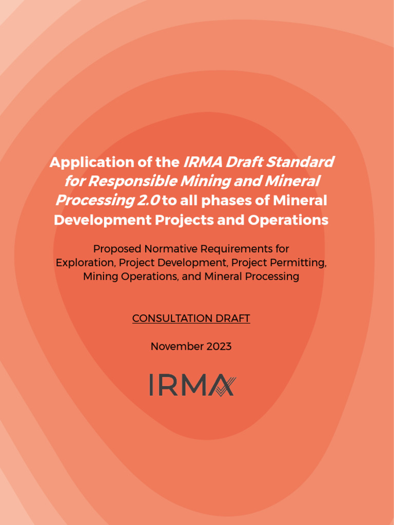IRMA Draft Standard 2.0 Proposed Normative Requirements Consultation ...