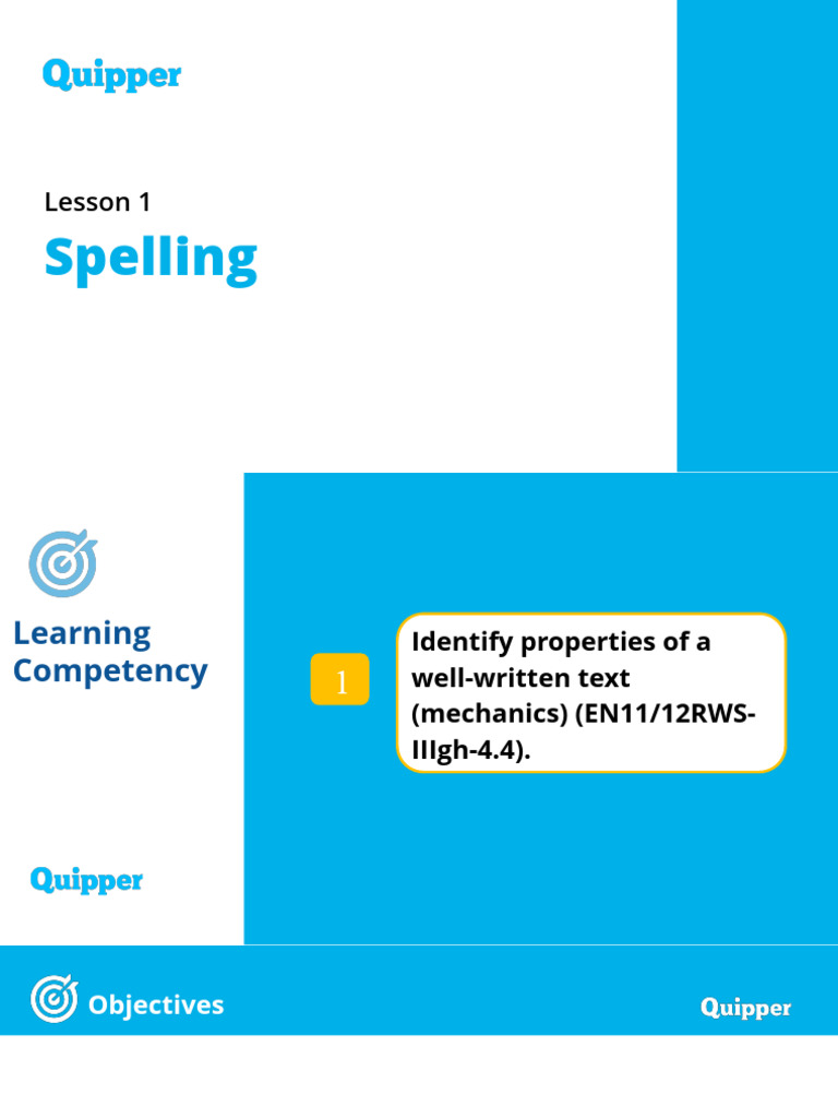 Reading and Writing - Unit 9 - Lesson 1 - Spelling | PDF | Spelling ...