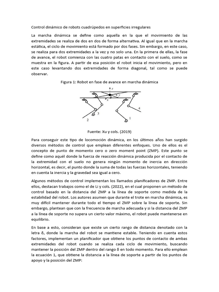 Control Dinámico de Robots Cuadrúpedos en Superficies Irregulares | PDF ...