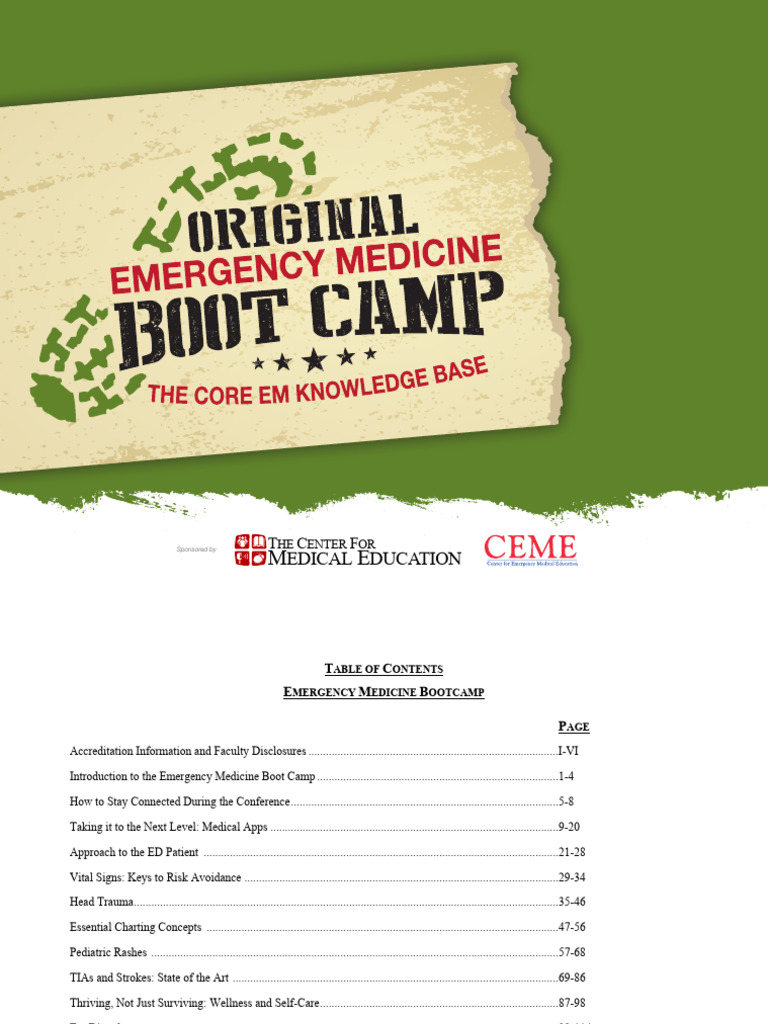 EM Boot Camp Course Manual | PDF | Medicine | Medical Education
