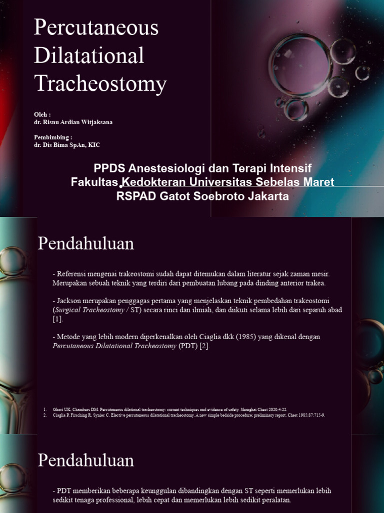 Teknik Trakeostomi Dilatasional Perkutan | PDF