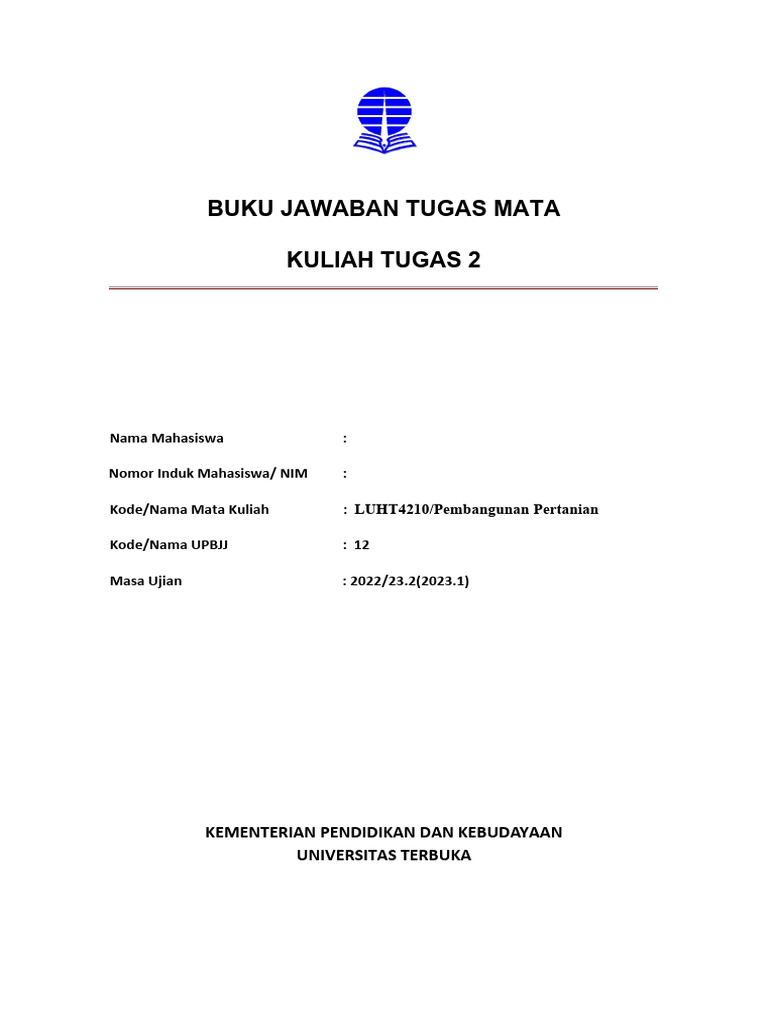 BJT Tugas 2 LUHT4210 Pembangunan Pertanian | PDF | Ilmu Sosial | Sains & Matematika