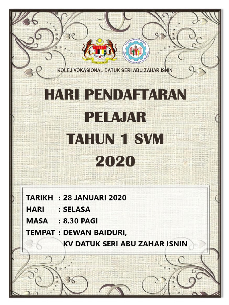 Buku Program Hari Pendaftaran 1 SVM 2020 | PDF