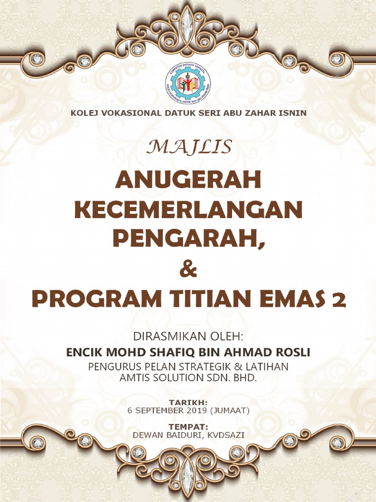 Buku Program Majlis Anugerah Pengarah 2 2019 | PDF