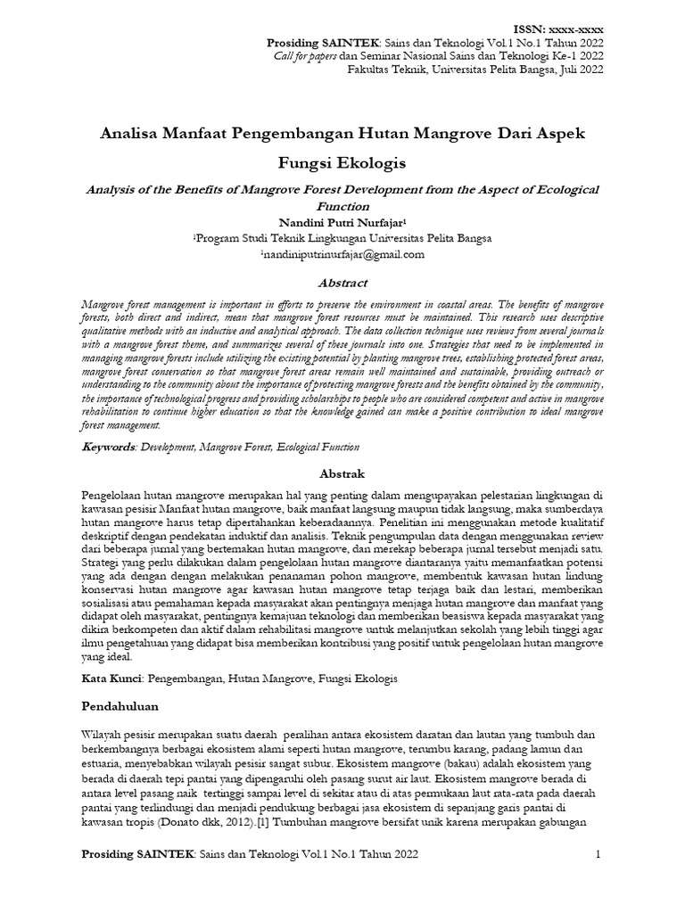 Tugas Bahasa Indonesia-Jurnal Abstrak Dan Pendahuluan | PDF | Ilmu Sistem | Ilmu Lingkungan