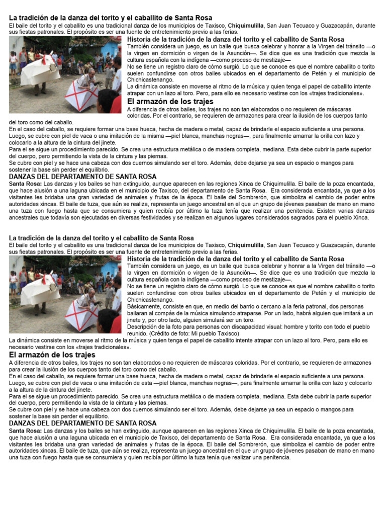 La Tradición de La Danza Del Torito y El Caballito de Santa Rosa | PDF