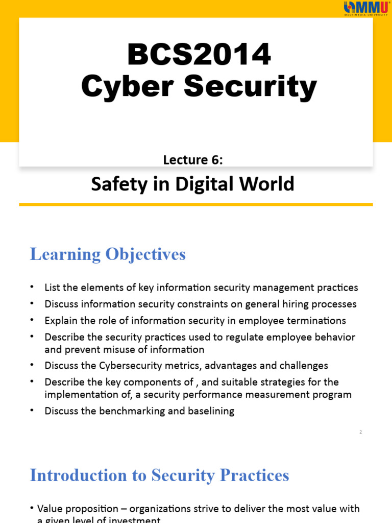 Lecture 6 Safety in Digital World | PDF | Computer Security | Security