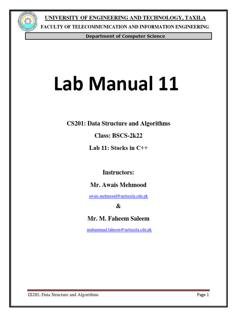 Dsa Lab11 12 Stacks In C Pdf Mathematical Logic Software Development 