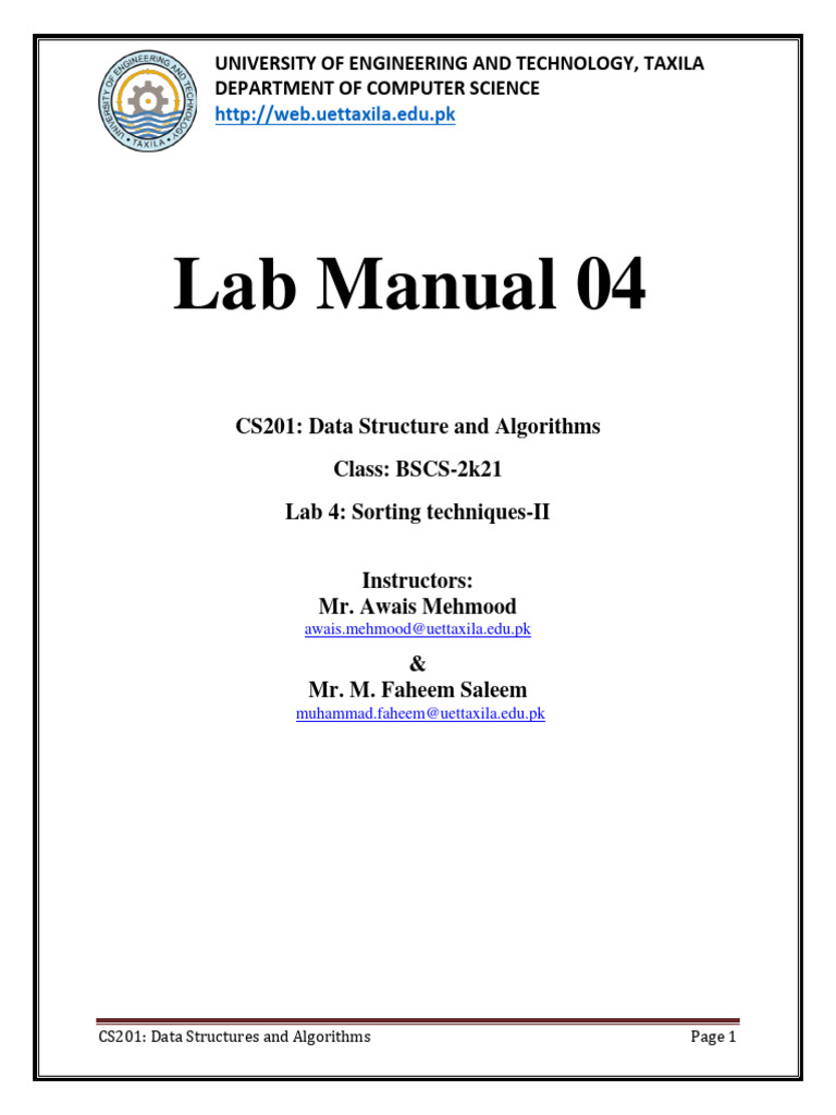DSA - Lab4 Sorting Techniques2 | PDF | Mathematical Logic | Software Development