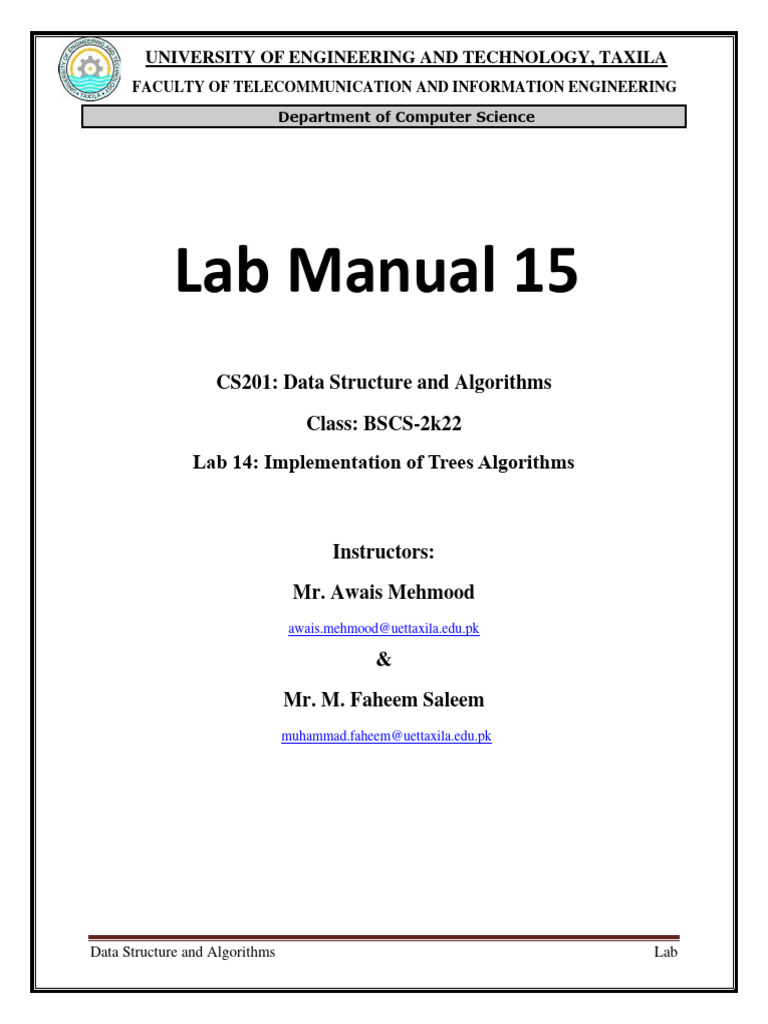 DSA - Lab15 Impl of Tree Algos | PDF | Applied Mathematics | Computer Science