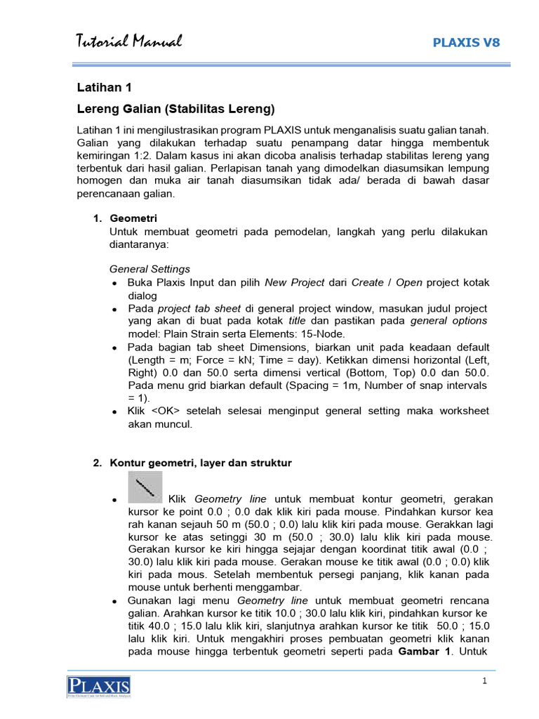 Lereng Plaxis | PDF | Metode & Bahan Ajar