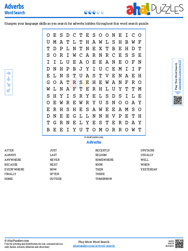 Adverbs Medium | PDF | Linguistics | Puzzles