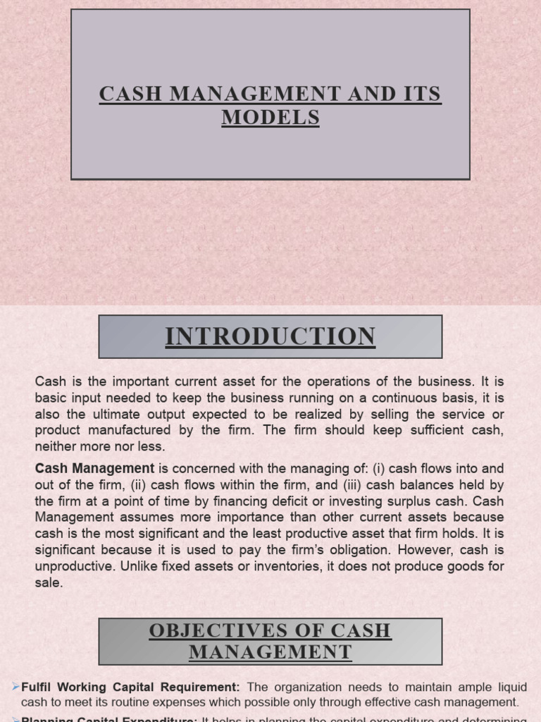 Cash management | PDF | Cheque | Clearing (Finance)