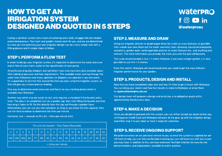 5 Step Irrigation Design and Quote | PDF