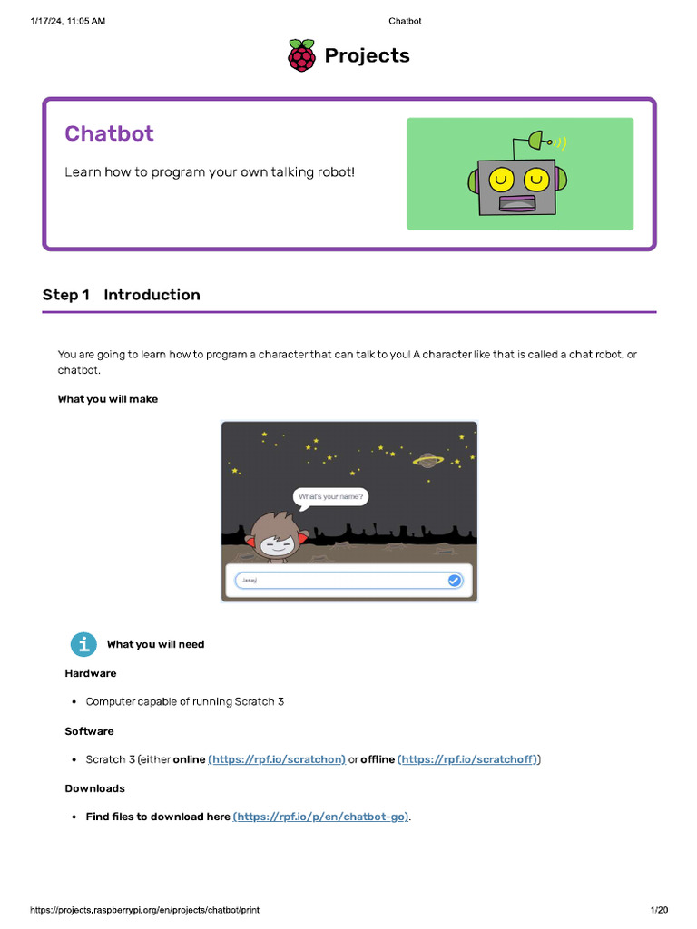 Scratch4 - Chatbot | PDF