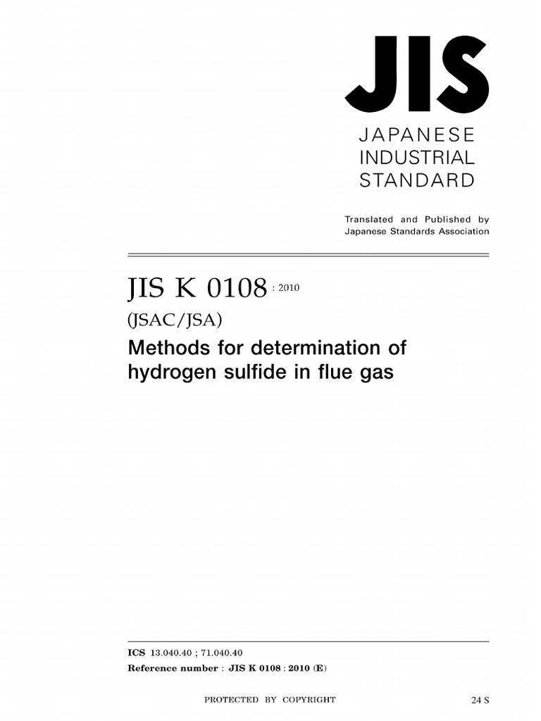Jis K 01082010 H2S | PDF