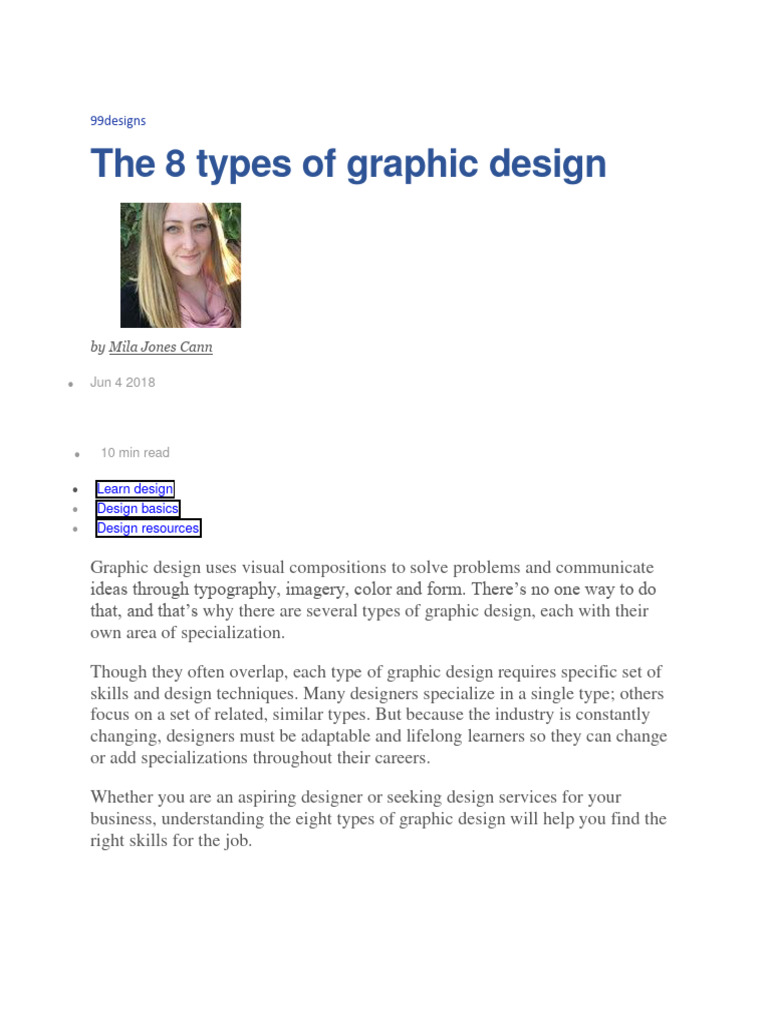 types of Graphic designs | PDF | Graphic Design | User Interface