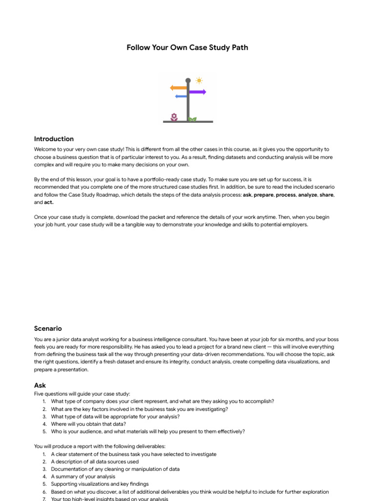 Case Study 3 - Follow Your Own Case Study Path | PDF | Microsoft Excel ...