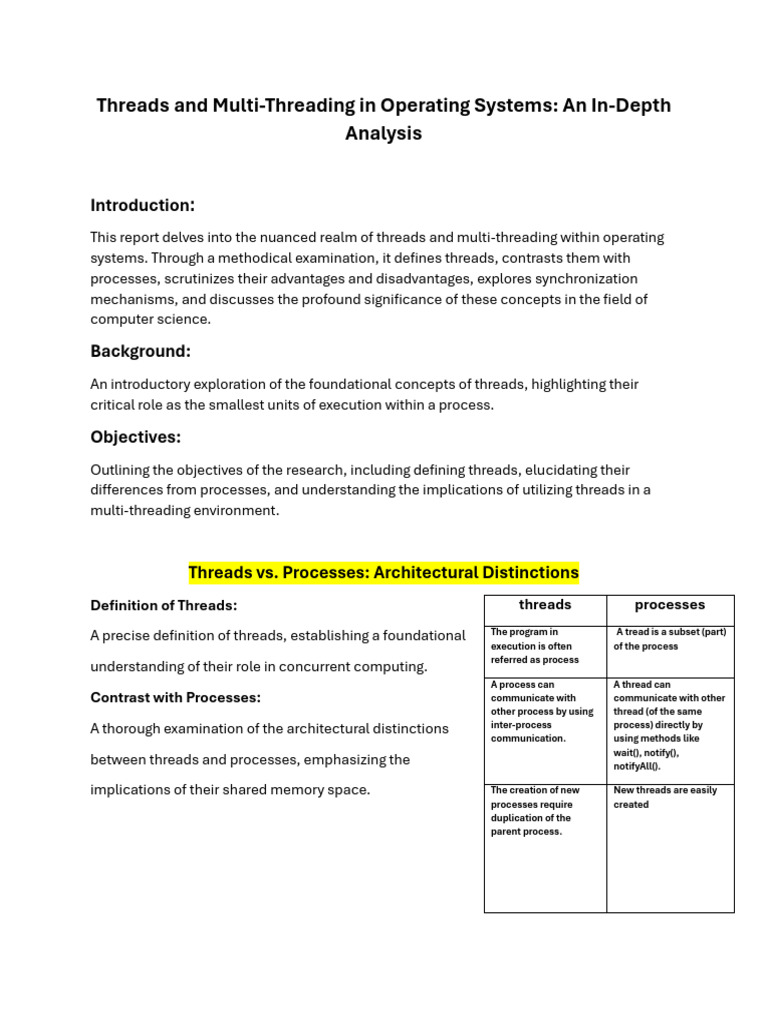 Threads | PDF | Thread (Computing) | Process (Computing) Threads | PDF | Thread (Computing) | Process (Computing)