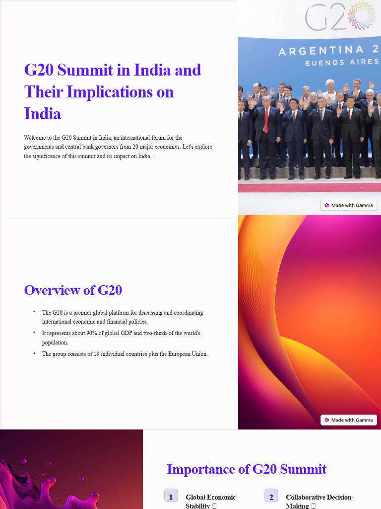 G20 Summit 2023: India's Objectives | PDF | Sustainability | Economic ...